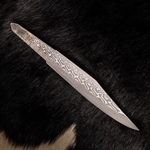 16.5" Anglo Saxon Patternwelded Broken Back Seax Blade 004 - Owen Bush ...